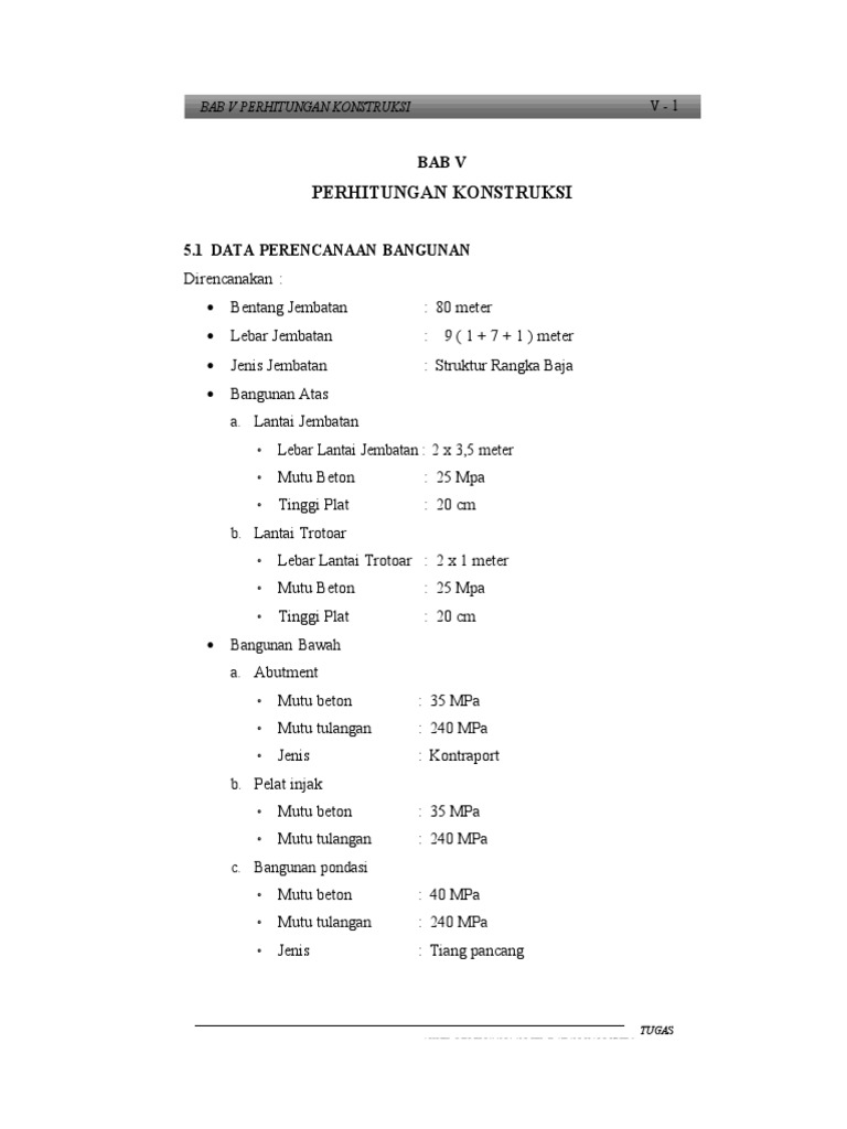 Perhitungan Jembatan Rangka Baja | PDF