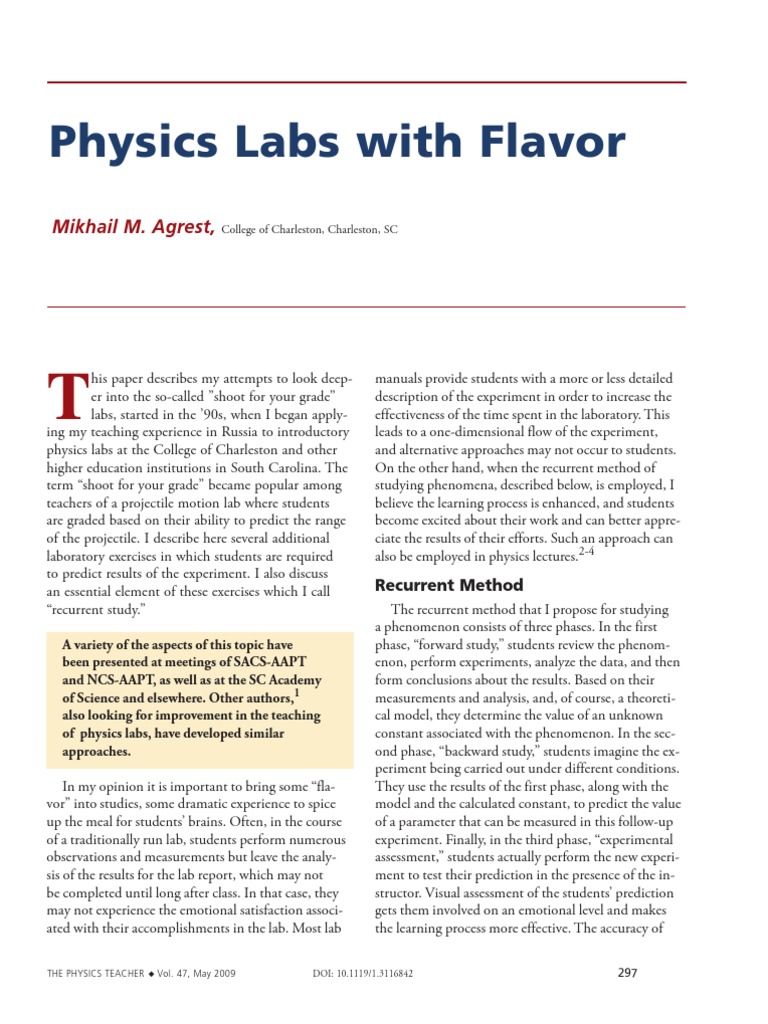 Physics Labs With Flavor: Mikhail M. Agrest | PDF | Diffraction | Voltage