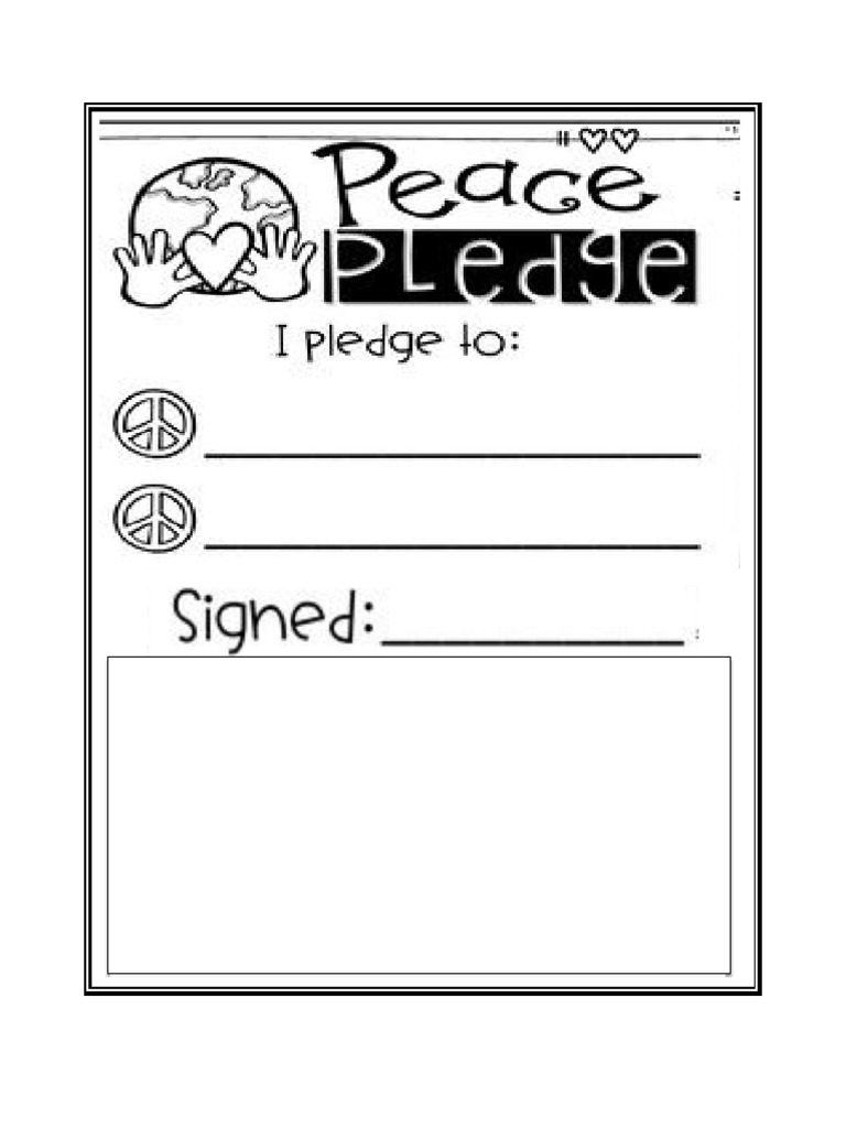 Template For Peace Pledge | PDF