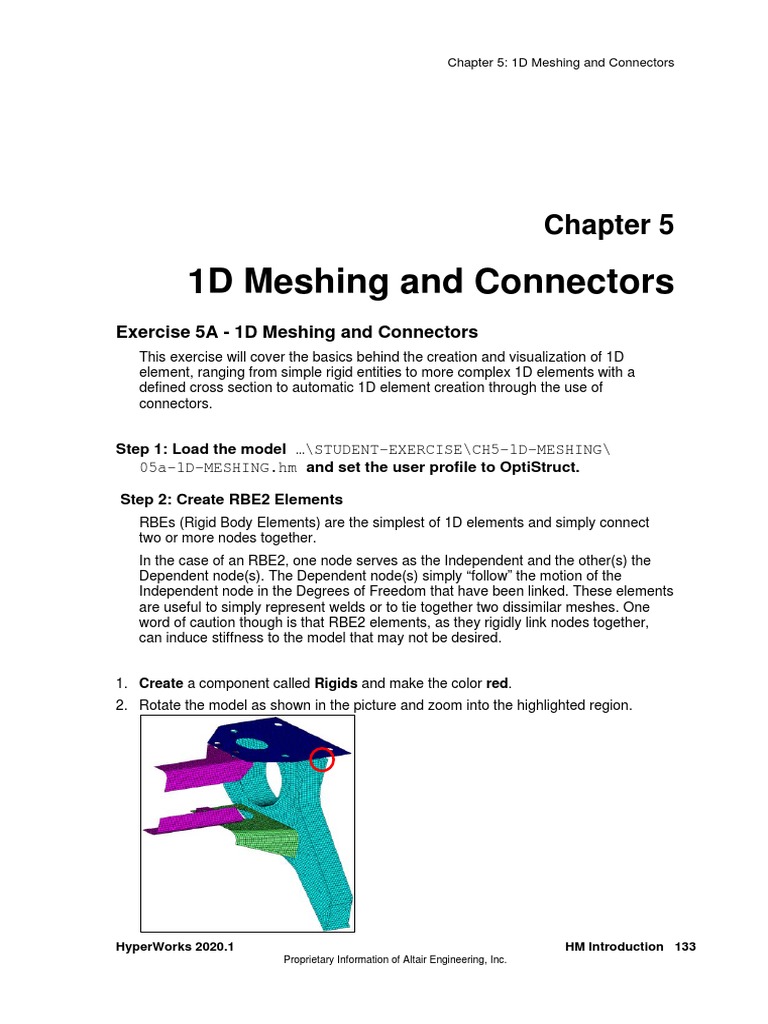 1D Meshing Exercises | PDF | Button (Computing) | Stiffness