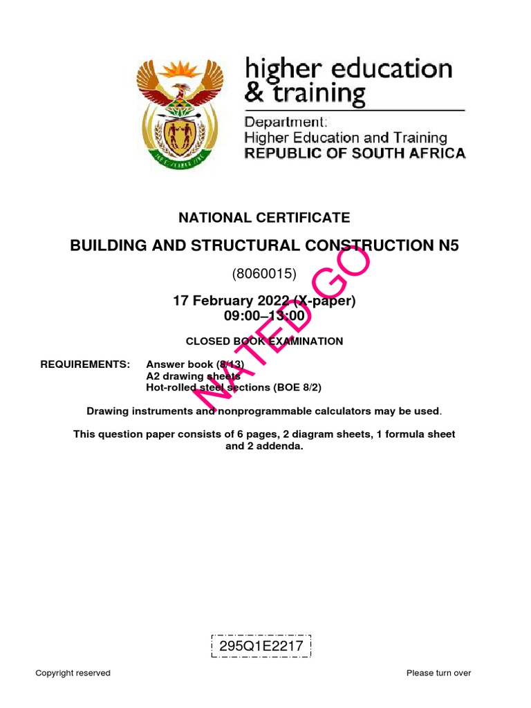 Nated Go: Building and Structural Construction N5 | PDF | Beam ...