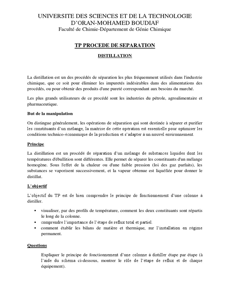 TP Distillation | PDF