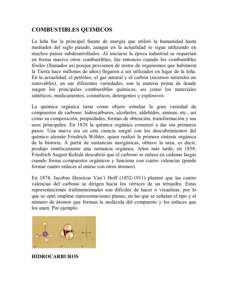 Combustibles Quimicos | PDF | Hidrocarburos | Carbón