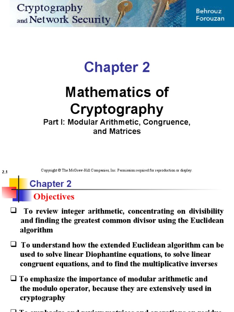 Mathematics of Cryptography: Part I: Modular Arithmetic, Congruence, and Matrices | PDF | Matrix ...