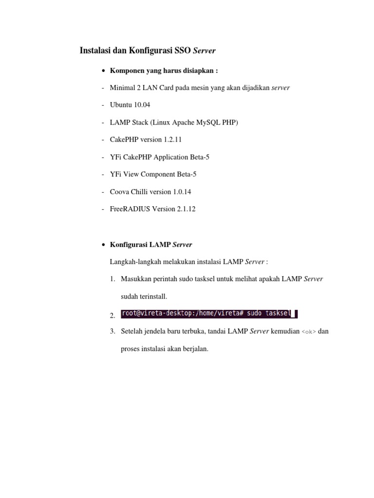 Instalasi Dan Konfigurasi SSO Server | PDF