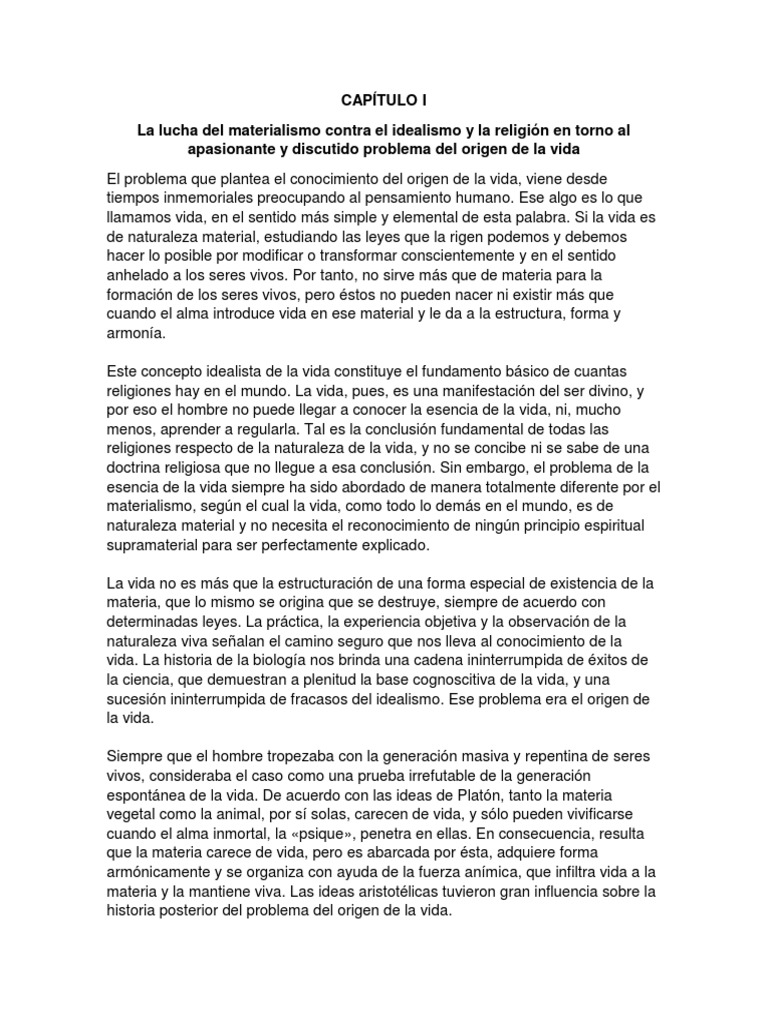 Capitulo 1 Del Libro de La Vida | Descargar gratis PDF | Vida | Organismos