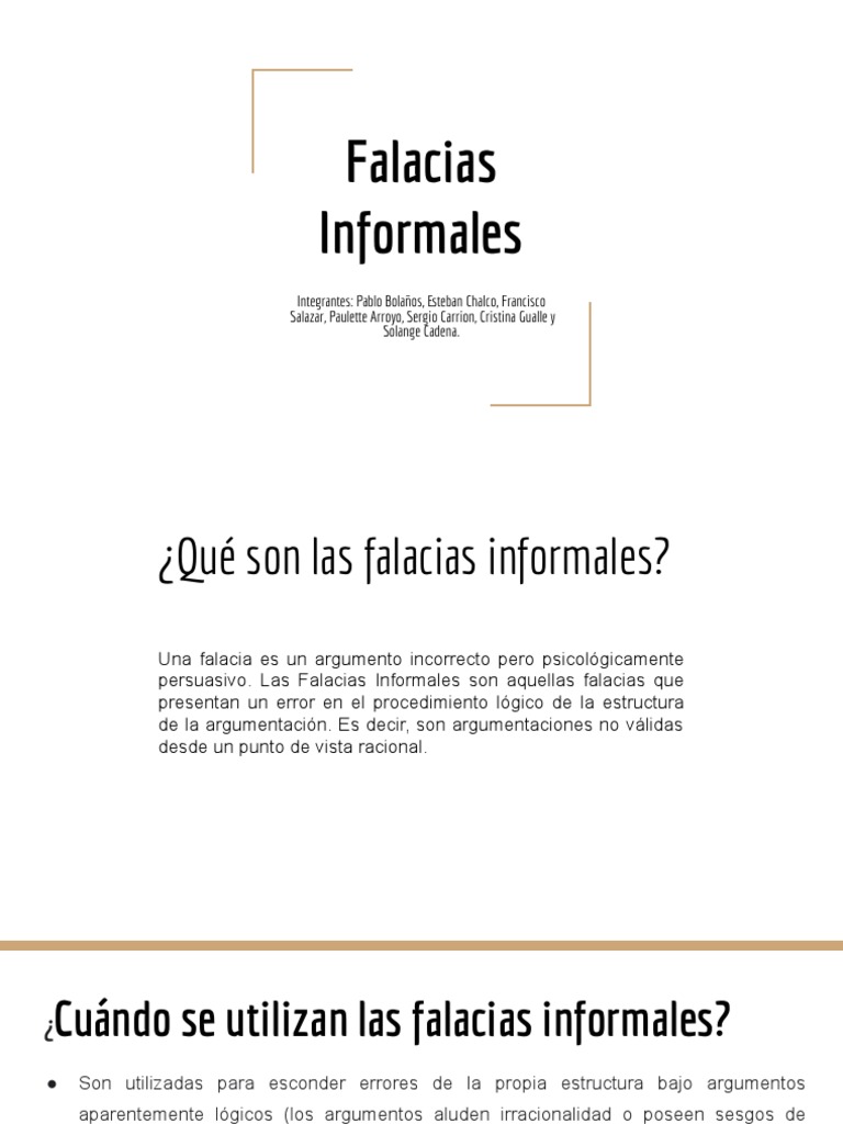 Falacias Informales | PDF | Falacia | Lógica
