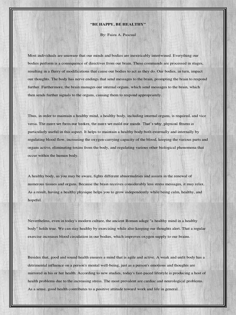 Pascual - English q4 Performance Task #2 | PDF | Physical Fitness | Mind