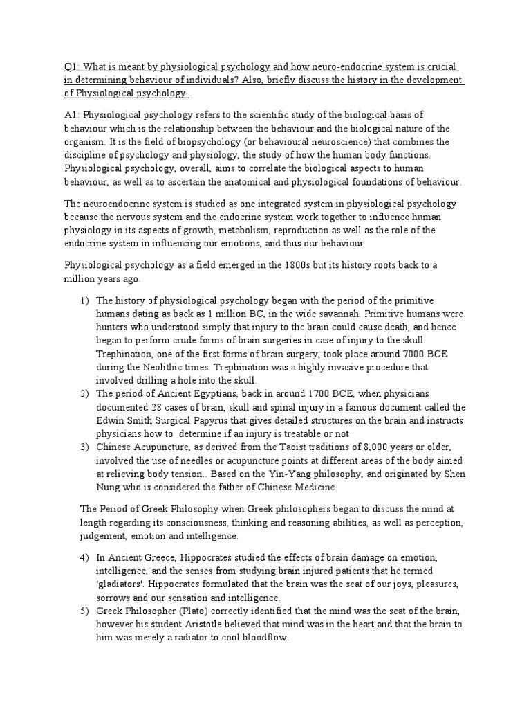 PhysioPsych Assignment1 | PDF | Pancreas | Luteinizing Hormone