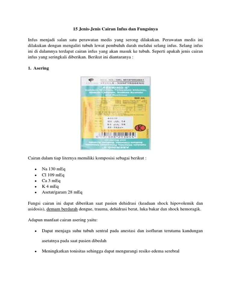 15 Jenis Infus Okdocx PDF Free | PDF