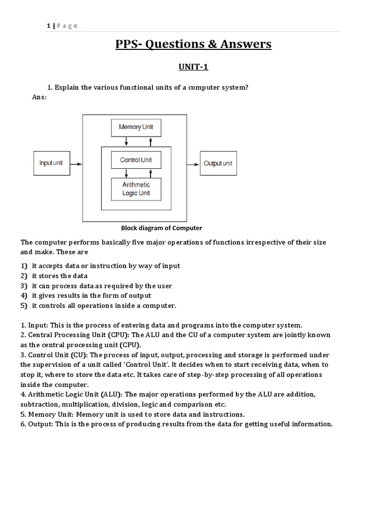 PPS-Important Questions With Answers-3!10!18 | PDF | Parameter (Computer Programming) | Control Flow