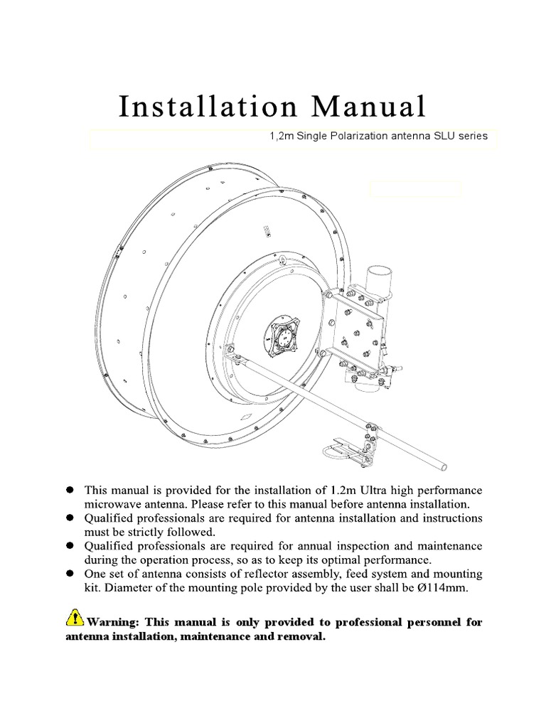 1.2m Mounting Instruction-Sp | PDF