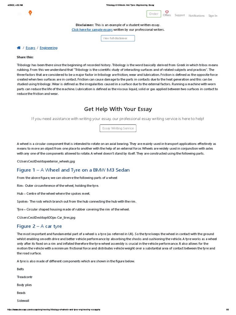 Tribology of Wheels and Tyres Engineering Essay | PDF | Wear | Friction