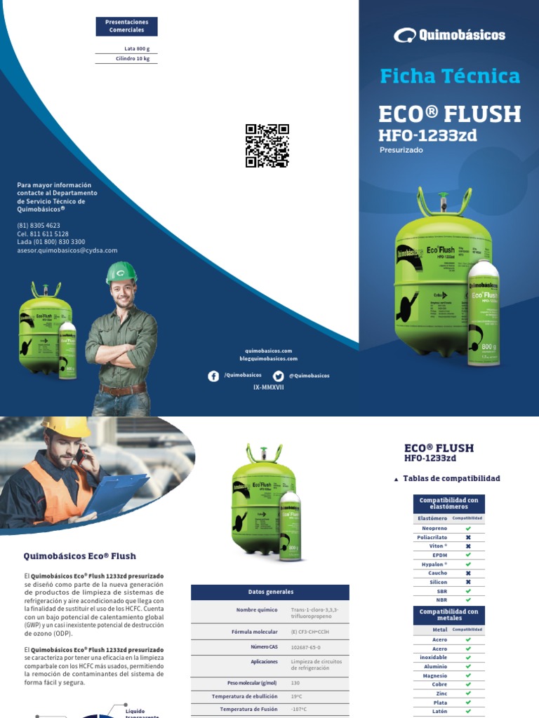 Eco Flush Hfo1233zd Data Sheet | PDF | Rieles | Química