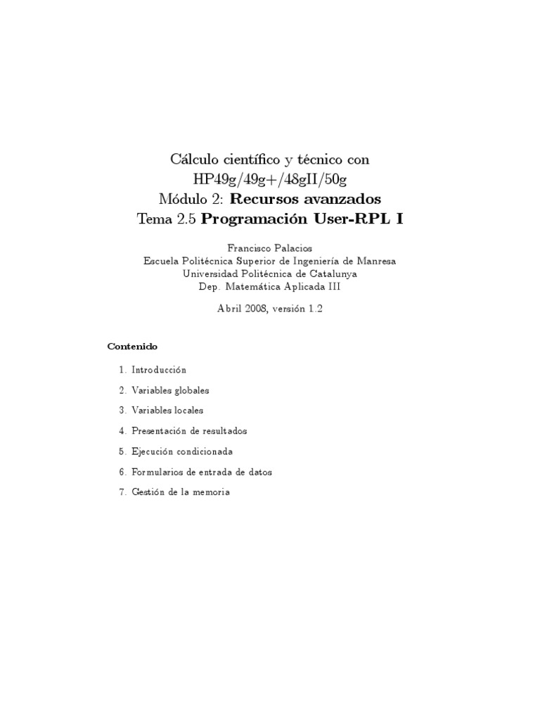 User RPL | PDF | Programa de computadora | Programación
