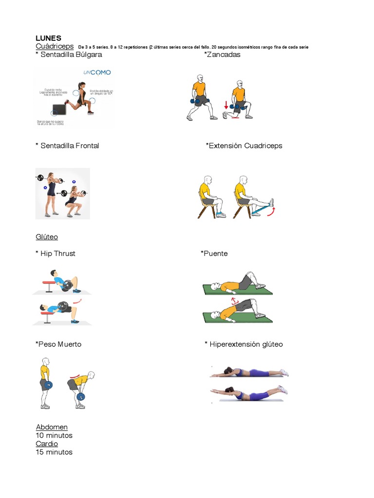Plan de Gym | PDF | Deportes atléticos | Ejercicio físico