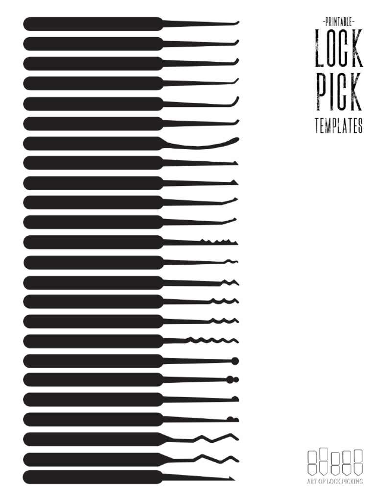 Lock Pick Templates Printable | PDF