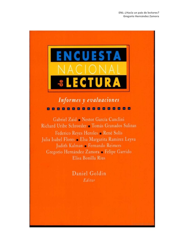 Gregorio HZ - Encuesta Nacional de Lectura: ¿Hacia Un País de Lectores ...