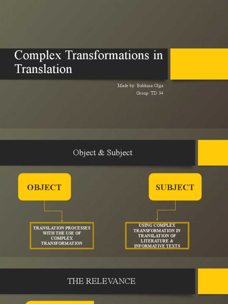 Complex Transformations in Translation.2pptx | PDF | Translations ...