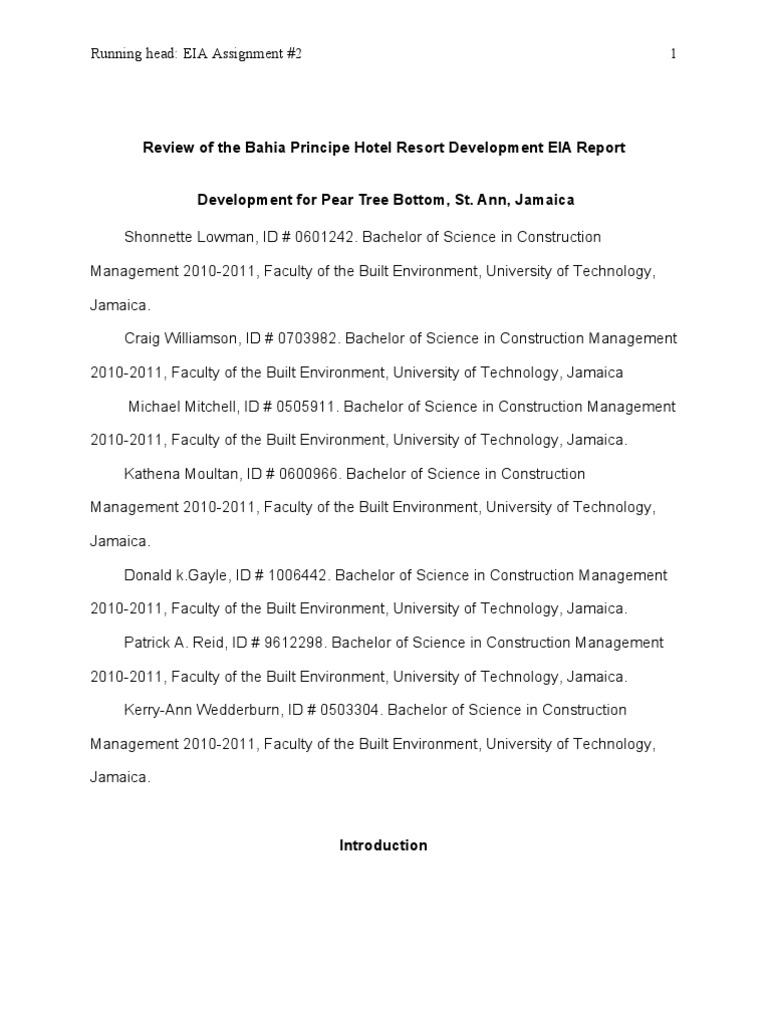 Student Eia Review | PDF | National Environmental Policy Act ...