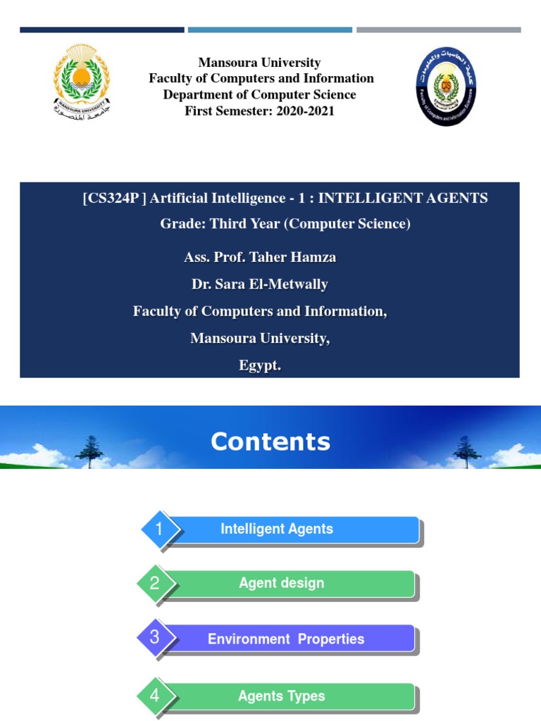 Mansoura University Faculty of Computers and Information Department of Computer Science First ...