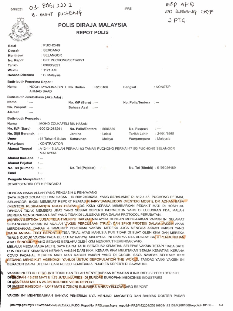 Repot Polis Zol | PDF