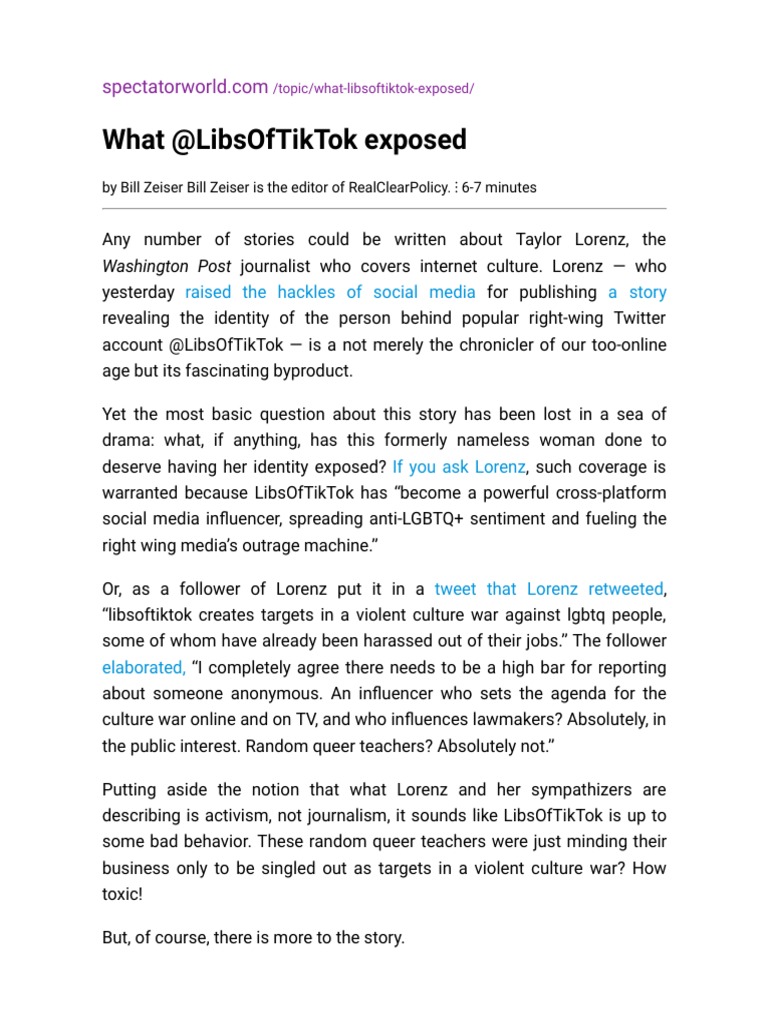 What LibsOfTikTok Exposed | PDF | Philosophy