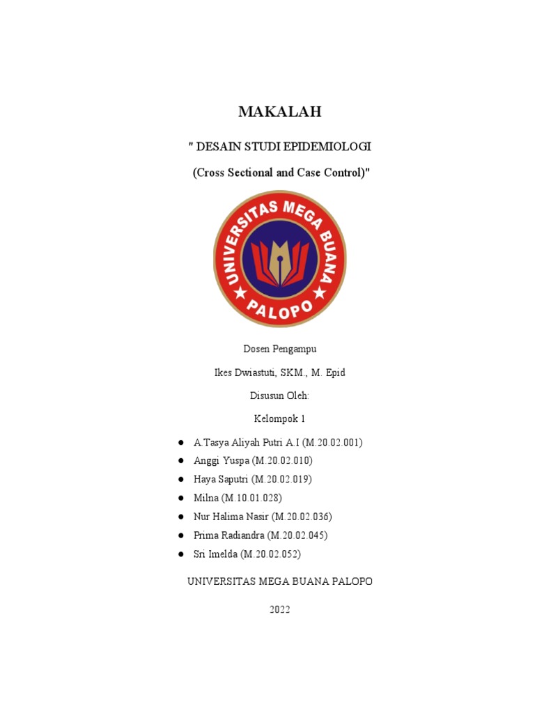 Makalah - DesainStudyEpidemiologi (Cross Sectional and Case Control) - Klp1. | PDF