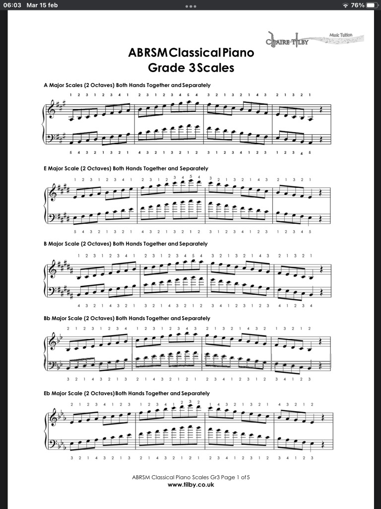 Scale e Arpeggi Grado 3 | PDF