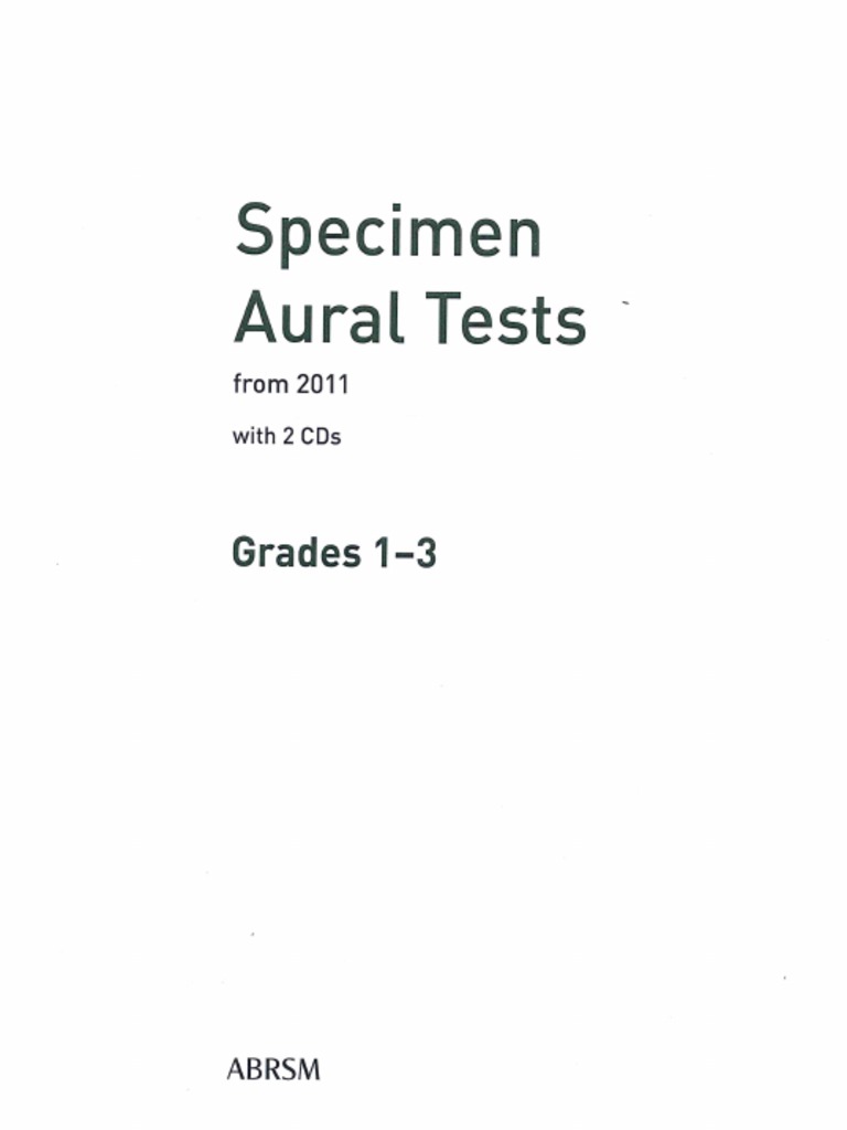 Z) ABRSM SPECIMEN AURAL TESTS Grades 1 2 3 | PDF