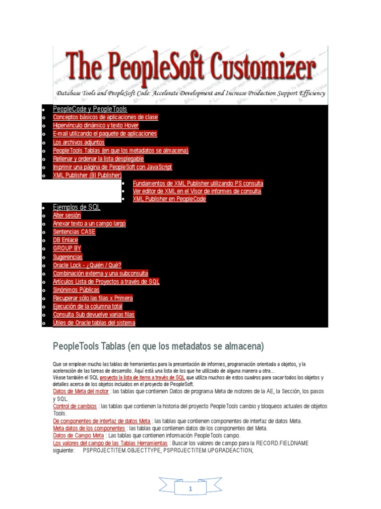 PeopleCode y PeopleTools | PDF | SQL | Hipervínculo