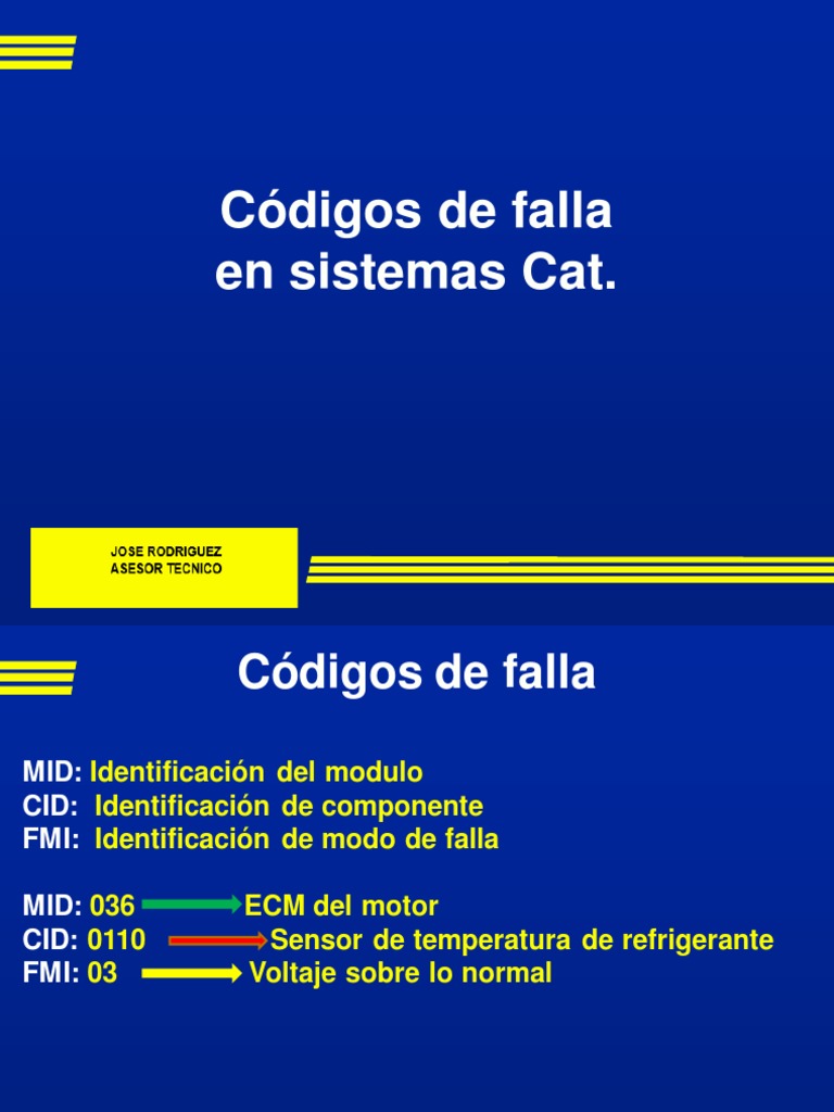 Códigos de Falla en Sistemas Cat | PDF | Fuerza | Ingeniería Informática