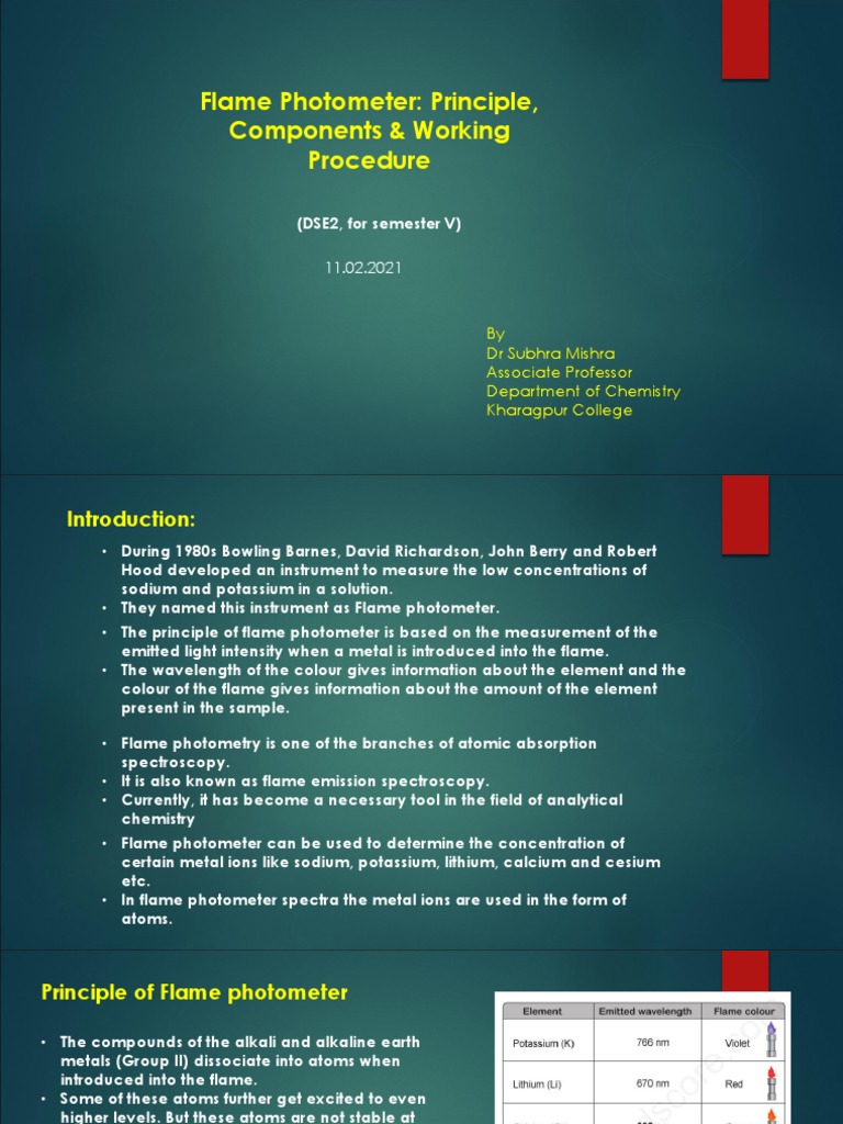 Flame Photometer: Principle, Components & Working Procedure: (DSE2, For ...