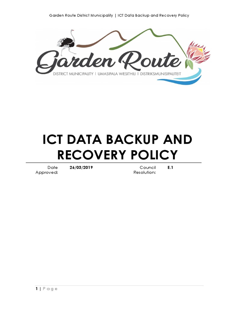 ICT Data Backup and Recovery Policy 2019 | PDF | Backup | Records ...