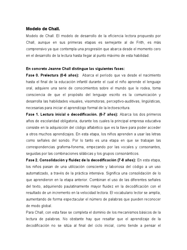 Modelo de Chall | PDF