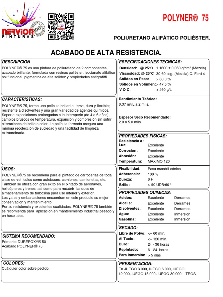 Producto Polyner 75 | PDF | Pintar | Solvente