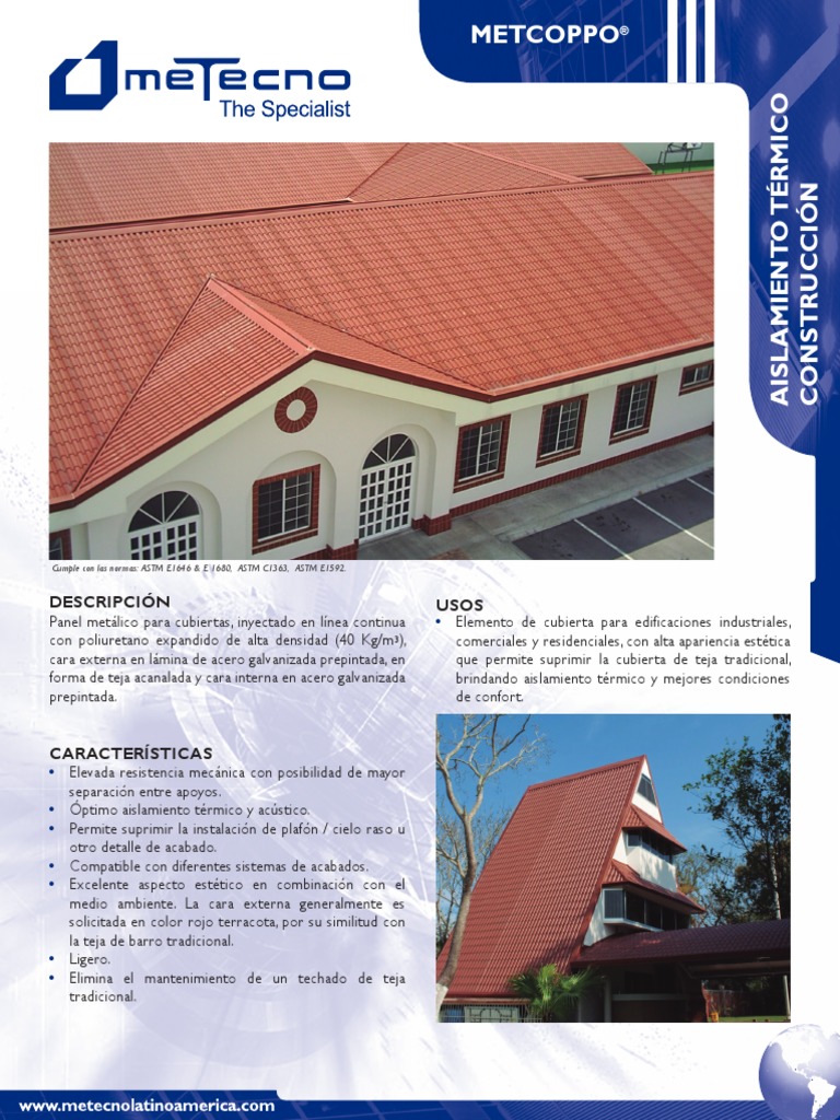 1.3 METCOPPO - Aislamiento Termico | PDF | Acero | Aislamiento térmico