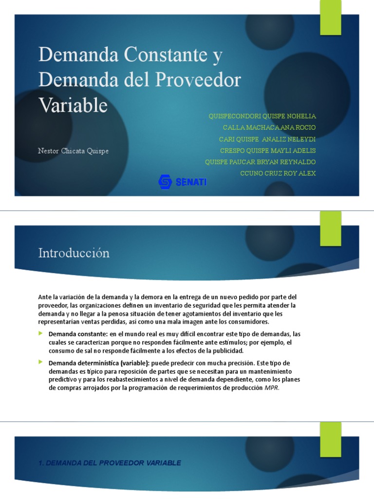 Demanda Constante y Demanda Del Proveedor Variable | PDF