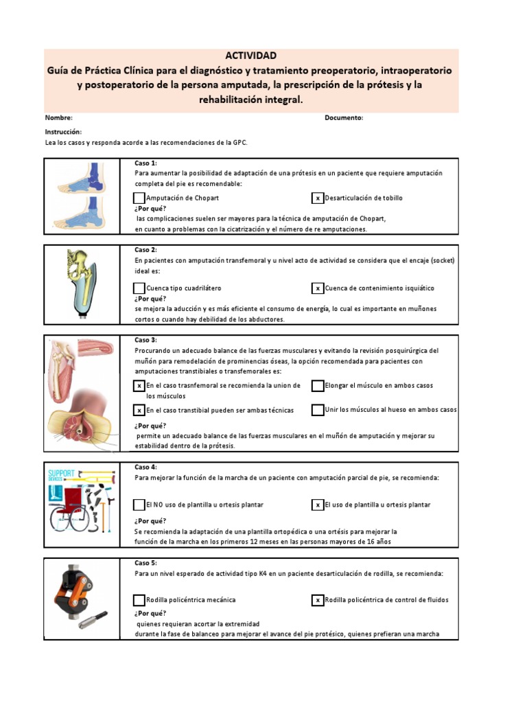 Actividad Clase 4 - Recomendaciones GPC | PDF | Amputación | Rodilla