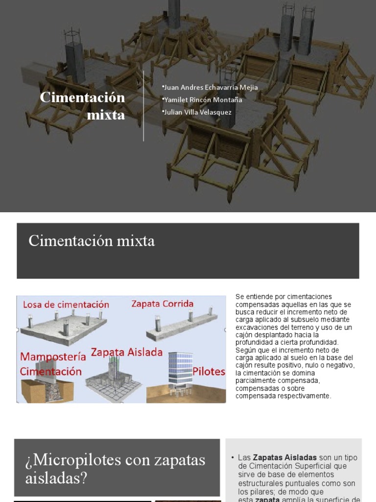 Cimentación Mixta 1.0 | PDF | Fundación (Ingeniería) | Fundación profunda