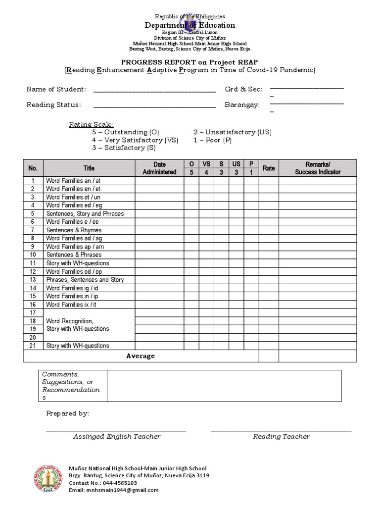 Department of Education: Progress Report On Project Reap | PDF ...