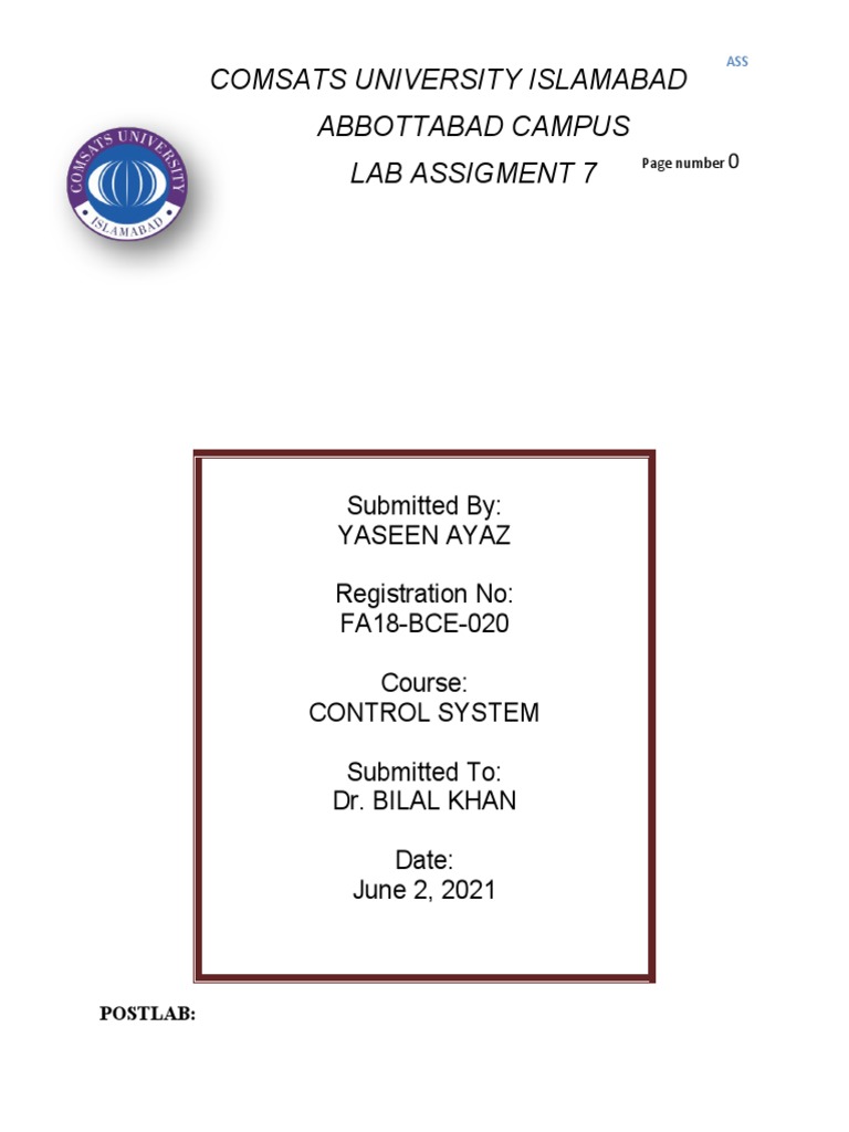 Fa18-Bce-020 Cs Lab Assigment 7 | PDF | Electronic Engineering | Telecommunications Engineering