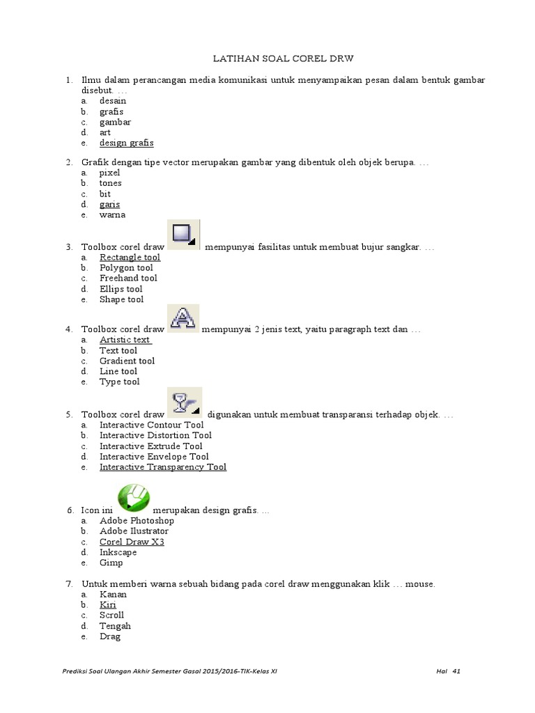 Contoh Latihan Soal Corel Draw | PDF