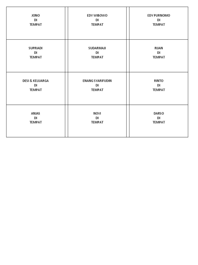 List Undangan 1 | PDF