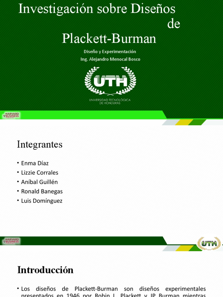 Diseños de Plackett-Burman | PDF | Experimentar | Diseño de experimentos