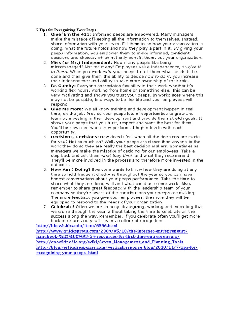 7 Tips For Recognizing Your Peeps: To Them. When You Work With Your ...