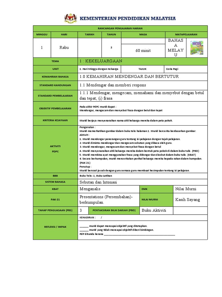 RPH BM THN 2-Unit 1 | PDF