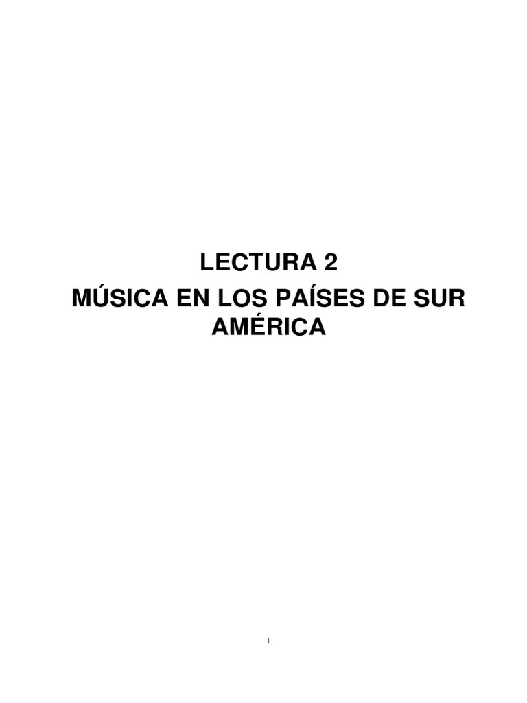 Música en Los Paises de Sur América | PDF