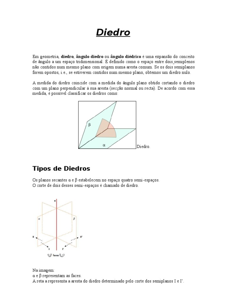 Trabalho de Diedro | PDF | Perspectiva (gráficos) | Geometria