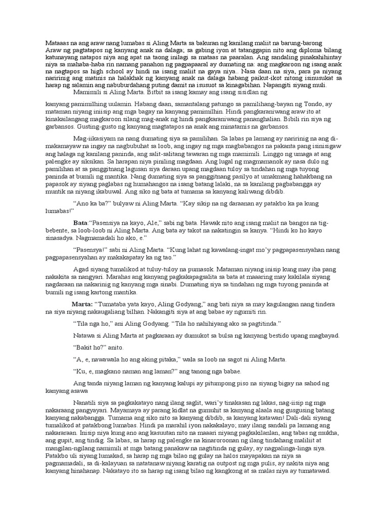 Mataaas Na Ang Araw Nang Lumabas Si Aling Marta Sa Bakuran NG Kanilang ...